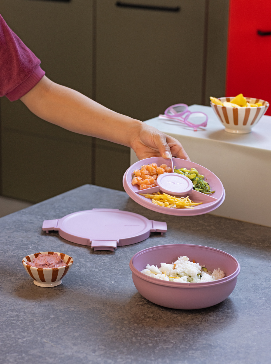 Make & Take Salad Bowl 1.3L, Plastic - Lilac Pink | Brabantia