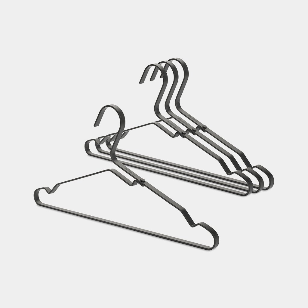 Aluminium Clothes Hangers Set of 4 - Black | Brabantia