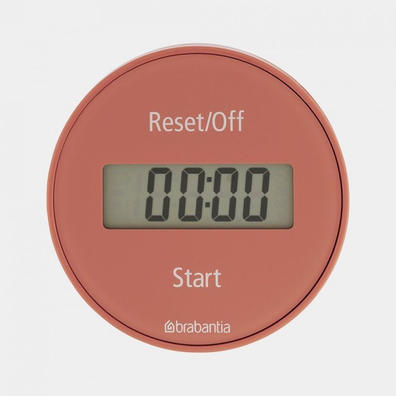 Tasty+ Magnetic Kitchen Timer - Terracotta Pink | Brabantia