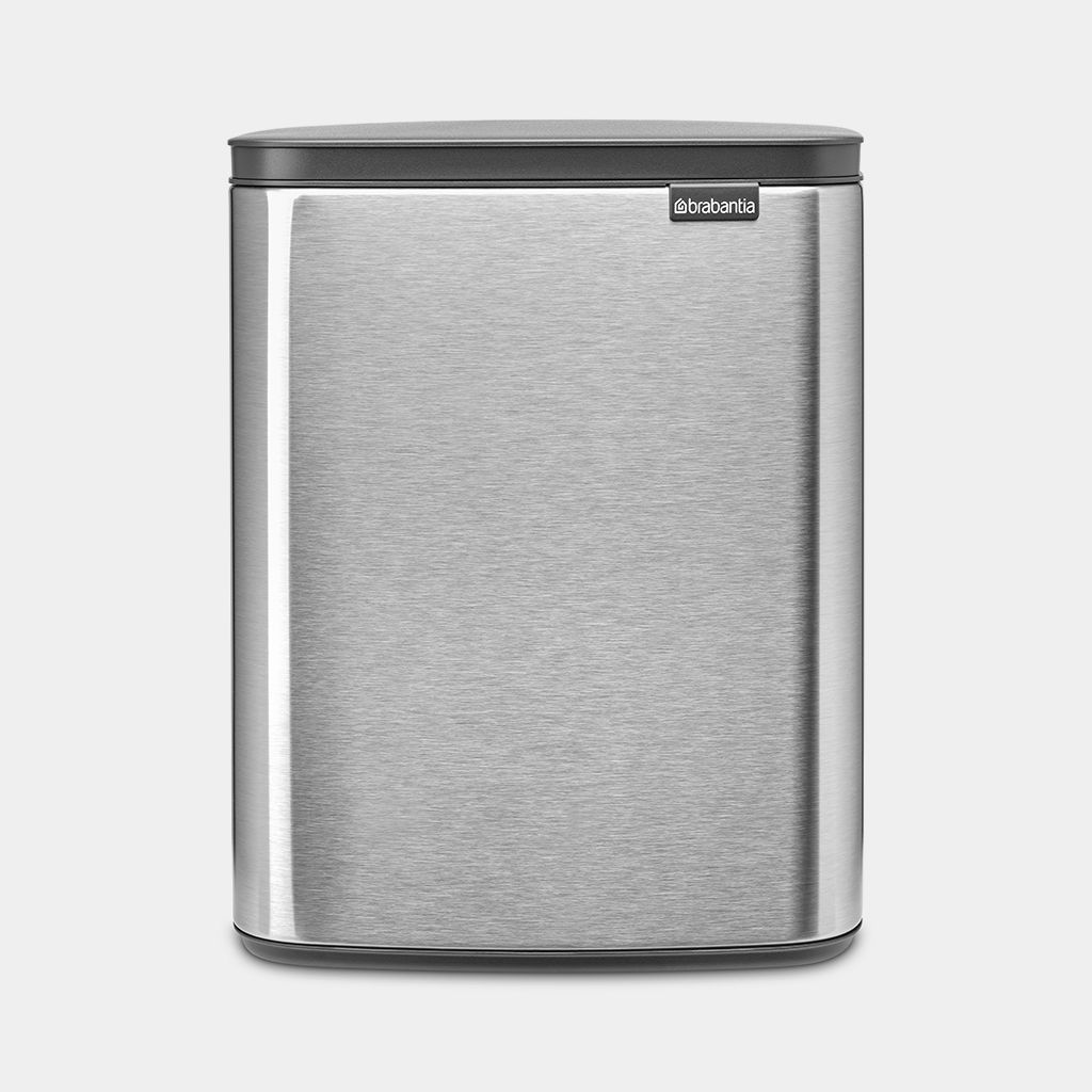 Bo Waste Bin, 12 litres - Matt Steel Fingerprint Proof | Brabantia