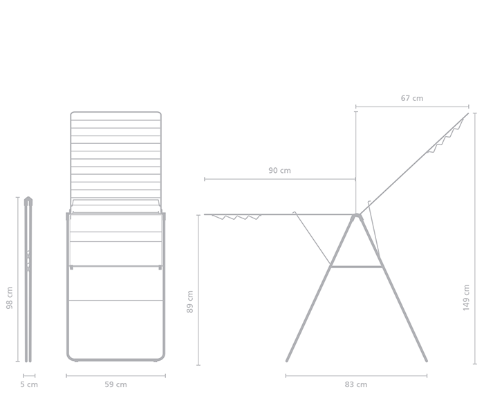 HangOn Drying Rack 25 metres - Matt Black | Brabantia